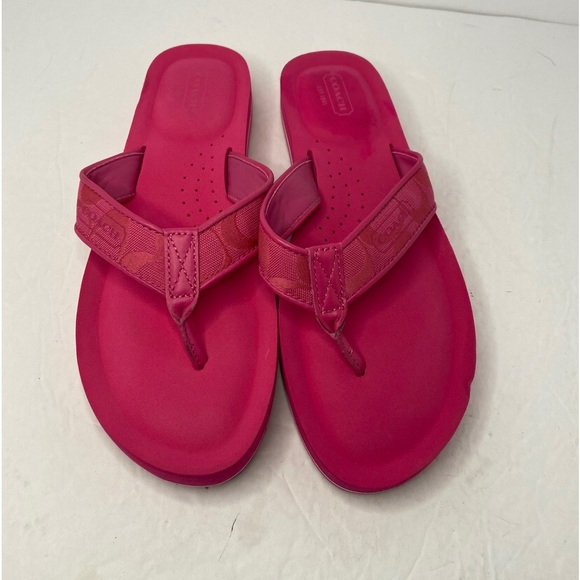 Coach | Shoes | Coach Jolie Hot Pink Flip Flops Size 9 | Poshmark